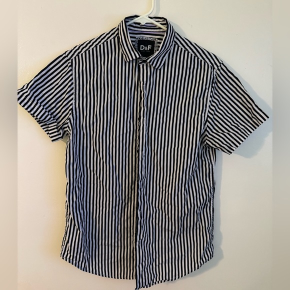 D&F by Ricky Singh | Shirts | Df Black And White Striped Mens Shirt ...